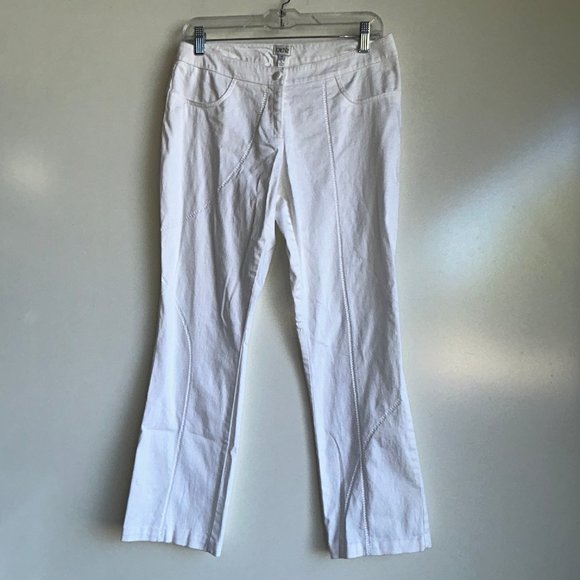 Cache | Pants & Jumpsuits | Cache White Crop Ankle Lightweight Pants ...